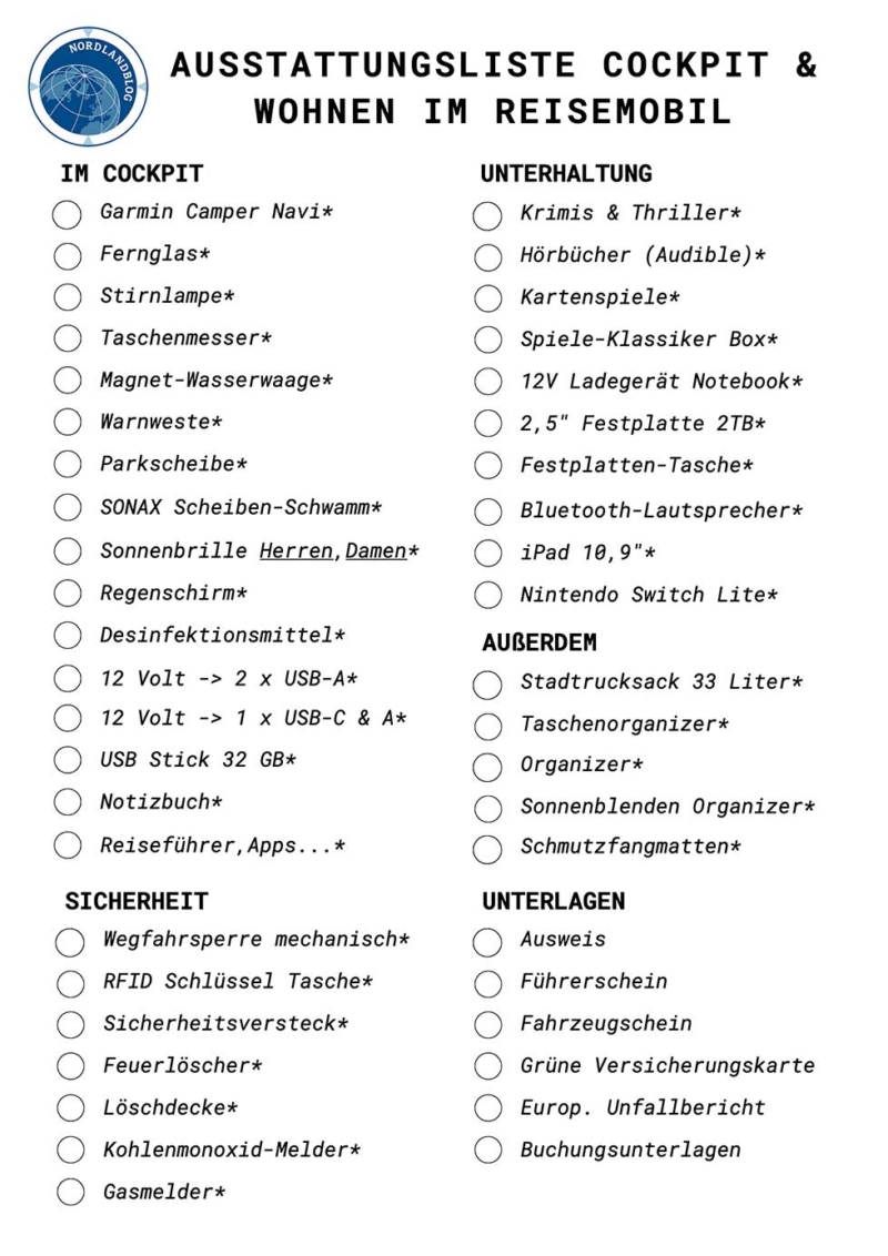 Checkliste Wohnmobil Kauf